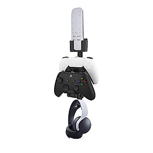 EJGAME Dual Game Controller & Headphone & Media Remote Stand Wall Mount Holder Compatible with PS5,/PS4/Xbox ONE/Series X/Switch,Stay Organized(Black)