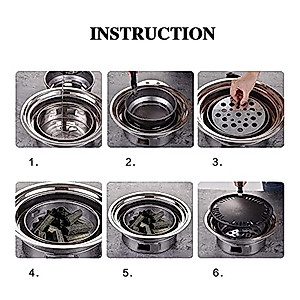 15.7 inch BBQ Charcoal Grill, Round Barbecue Grill Household Smokeless Carbon Grill Charcoal Hot Pot Barbecue Grill Pot Indoor/Outdoor Grill BBQ for Camping Picnic Party