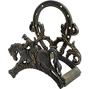 ZSPINJIA Garden Hose Holder Garden Hose Hanger Water Pipe Rack European Style Retro Wrought Iron Horse Style Creative Hose Rack Reel Home Decoration Garden