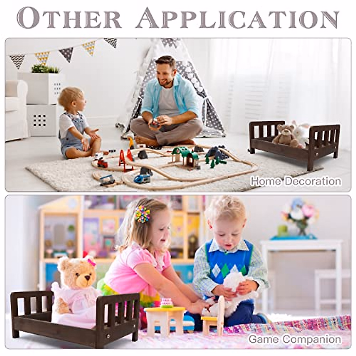 SPOOKI Newborn Photography Props Bed，0-2 Months Brown Wooden Posing Baby Photoshoot Props Bed, Boys Girls Doll Bed Studio Props with Box for Newborn Photoshoot (A)