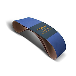 POWERTEC 6 x 48 Inch Zirconia Sanding Belts, 36 Grit Belt Sander Sanding Belt for Bench Sander, Belt and Disc sander, Woodworking, Metal Grinding, 3PK (4648036Z-3)