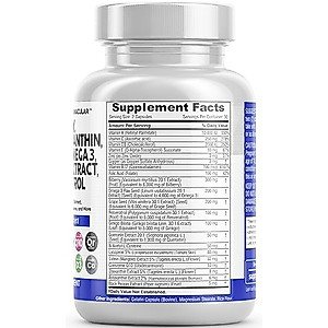 Eye Health Vitamins with Bilberry 6000mg Lutein & Zeaxanthin 40mg Lycopene 40mg Resveratrol 3000mg Grape Seed Extract 6000mg Omega 3 4000mg Astaxanthin - Eye Vitamin - 60 Capsules