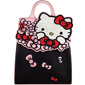 Danielle Nicole Hello Kitty, Bow Design Purse Backpack, Black, Mini