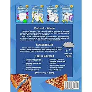 Humble Math - 100 Days of Decimals, Percents & Fractions: Advanced Practice Problems (Answer Key Included) - Converting Numbers - Adding, Subtracting, ... Fractions - Reducing Fractions - Math Drills