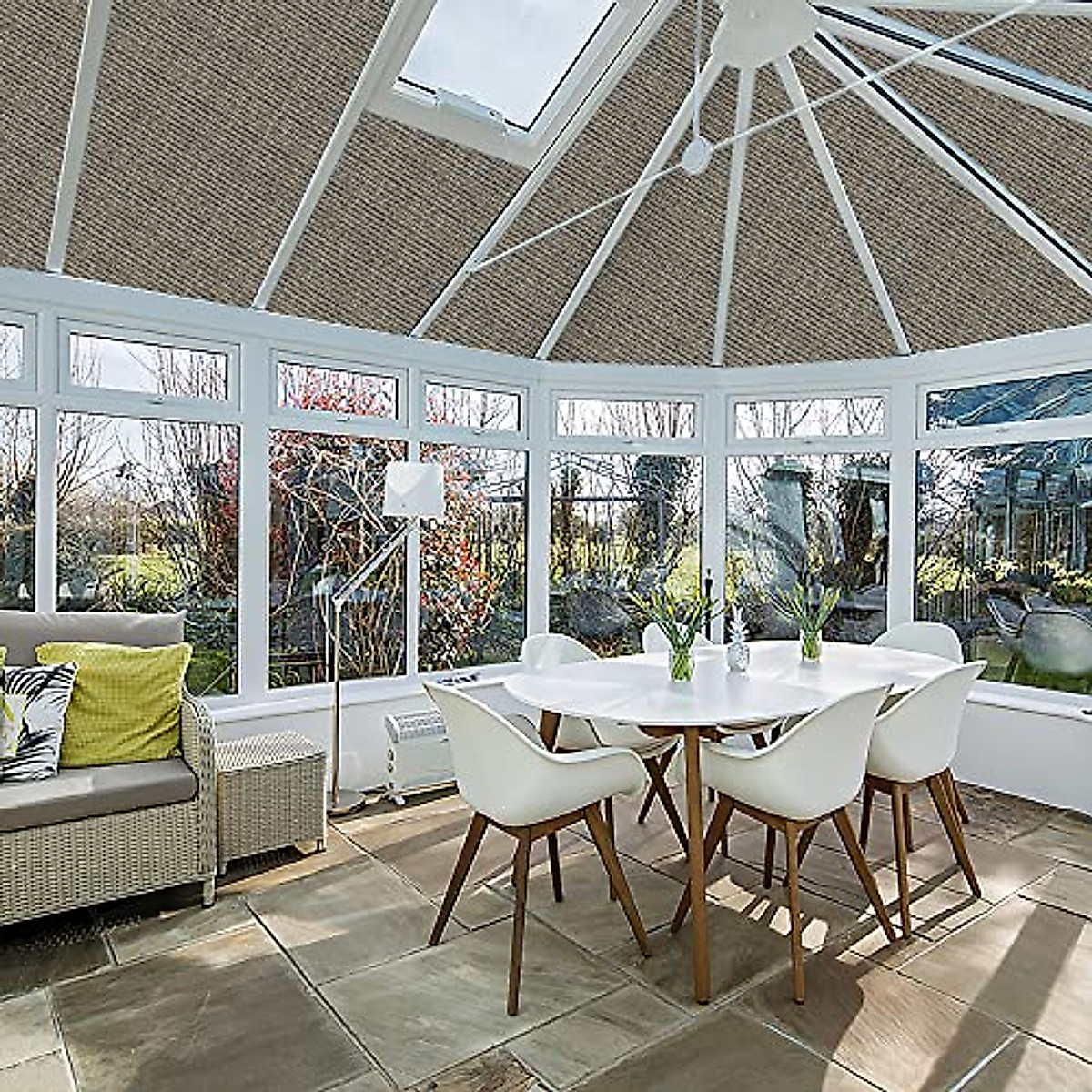 Ifenceview 3' x 42' Brown Shade Cloth Fabric Mesh Net for Window Balcony Deck Patio Yard Pergola Gazebo Garden Bed