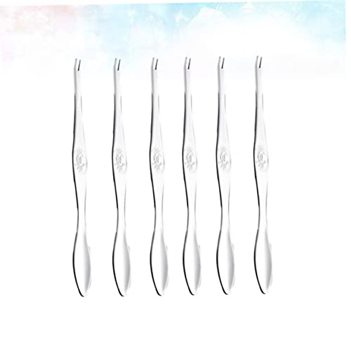 Housoutil 6pcs 304 Nutcracker Tool Stainless Steel Spoon Metal Cooking Spoon Crab Tool Set Crab Leg Tools Lobster Tools Crab Fork Crab Eatting Tool Seafood Needle Peeling Machine Seafood Aub