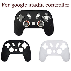 angwang Game Controller Protective Cover Sleeve Case Soft Silicone Skin for -Google Stadia Premiere Edition Gamepad Black 17x11cm