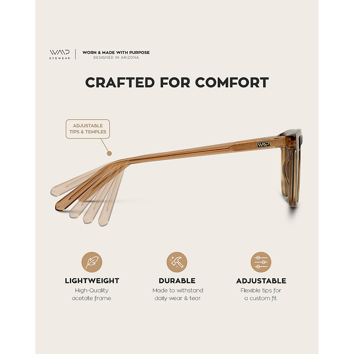 WearMe Pro - Polarized Lens Square Modern Sunglasses for Men