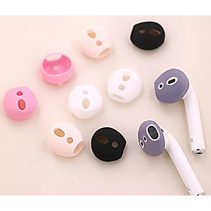 IiEXCEL (Fit in Case) Eartips for AirPods 1 AirPods 2, 5 Pairs Replacement Super Thin Slim Rubber Earbuds Ear Tips Skin Accessories for AirPods 1 & 2 (Fit in Charging Case) 5 Colorful