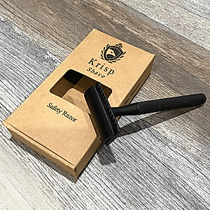 Krisp Shave Stainless Steel (4.5") Long Handle Safety Razor for Men Women - Double Edge Shaving Razor - Fits All Double Edge Razor Blades - Comes With 5 Shave Blades