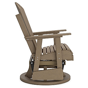 Signature Design by Ashley Hyland Wave Outdoor Swivel Glider Chair, 31" W x 30" D x 42" H, Brown