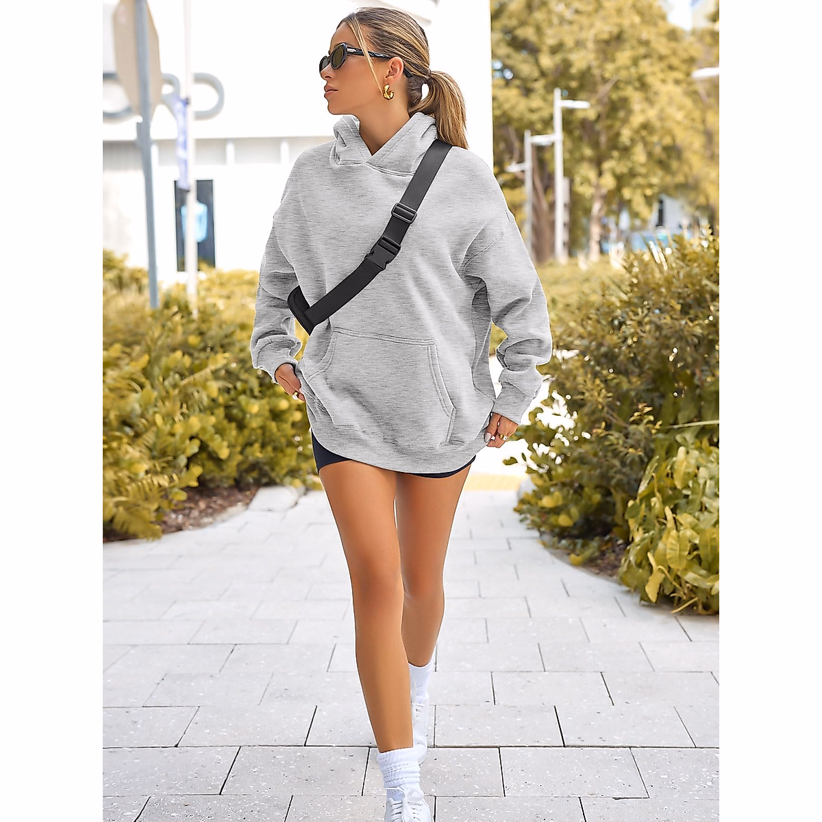 AUTOMET Hoodies for Women Oversized Sweatshirts Cute Long Sleeve Shirts Sweaters Fleece Loose Casual Pullover Fall Clothes Y2k Fashion with Pockets 2024 Grey
