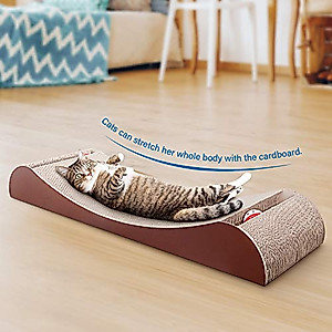 ScratchMe Cat Scratcher Cardboard Lounge Bed with Bell Ball Toy
