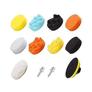 MIDO PROFESSIONAL ABRASIVE Buffing Pads For Drill 22PCS Foam Drill Buffing Kit Car Drill Polishing Kit for Car Sanding, Buffing, Waxing(18 Pads+2 Drill Adapters+2 Suction Cups)