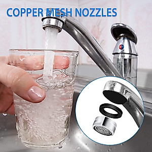 12 Pieces 2.2 GPM Sink Faucet Aerator, Kitchen Sink Aerator Replacement Parts, Bathroom Faucet Aerator, Faucet Adapter Kit with 15/16-Inch or 24 mm Male Thread for Kitchen Bathroom Sink Faucets