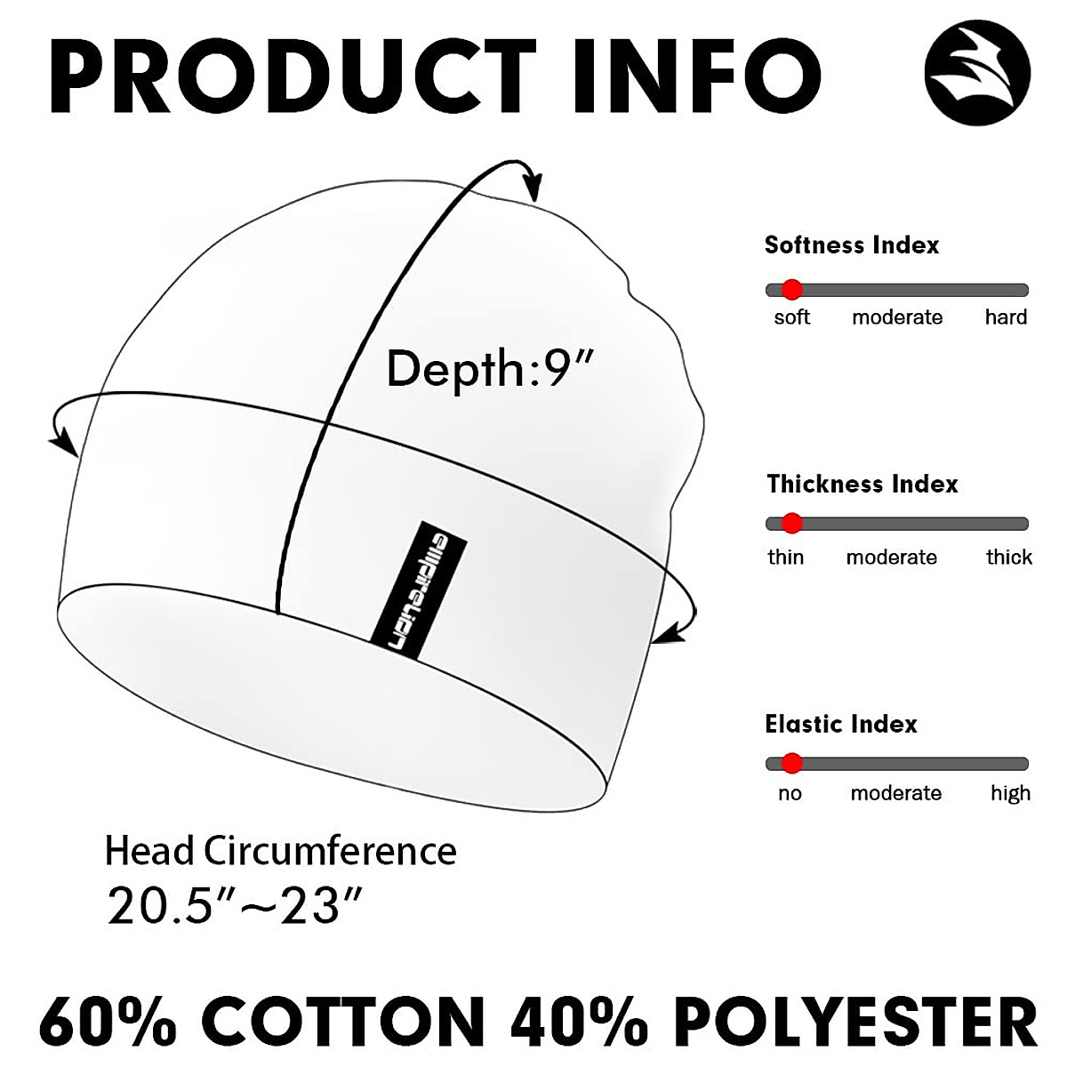 EMPIRELION 9" Multifunctional Lightweight Beanies Hats, Running Skull Cap Helmet Liner Sleep Caps for Men Women (Light Grey Mel., 1)