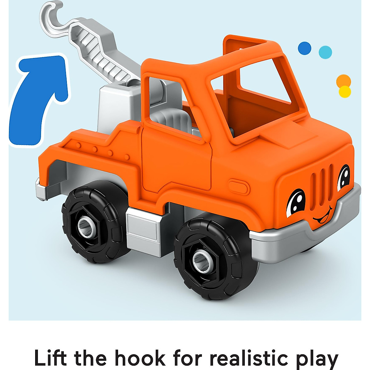 Fisher-Price Little People Toddler Toy Help and Go Tow Truck and Figure for Pretend Play Kids Ages 1+ Years