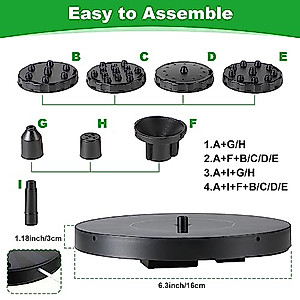 Saillong 2 Pack Solar Bird Bath Fountain Pump, 2.5W Outdoor Solar Powered Bird Bath Water Fountains with 6 Nozzles, Outdoor Floating Solar Fountain Pump for Bird Bath Garden, Ponds, Pool, Fish Tank