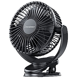 Dorobeen Clip Fan, 6 Inch Mini Quiet Desk Fan, 5000mAh USB Rechargeable Battery Operated Clip on Fan, USB Desk Fan, Portable Personal Small Fan For Desk,Office,Golf Cart