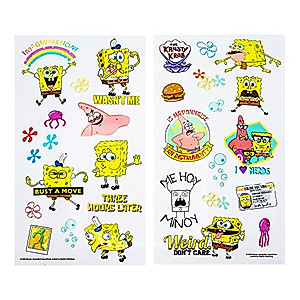Silver Buffalo SpongeBob SquarePants Happy Laugh Flowers 32-Ounce Twist Spout Water Bottle And Sticker Set | BPA-Free Plastic Sports Jug