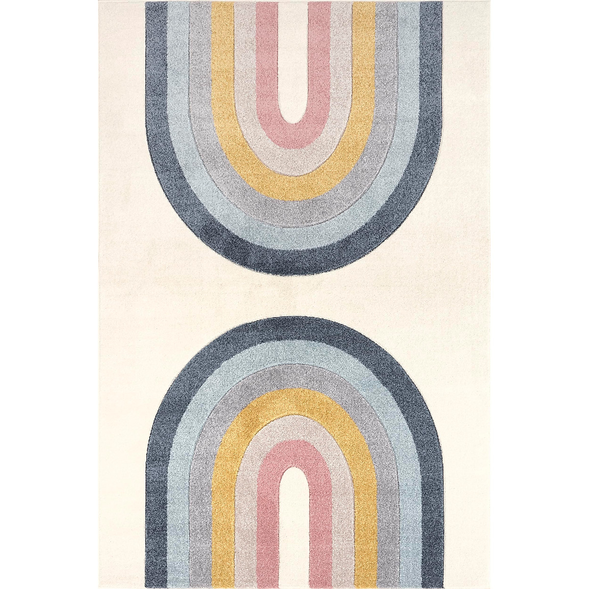 nuLOOM Jerri Double Half Rainbow Kids Area Rug, 8x10, Beige
