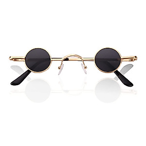 JUFORHQC Retro Glasses Out-of-The-Ordinary Sunglasses with Extremely Small Lenses Unisex