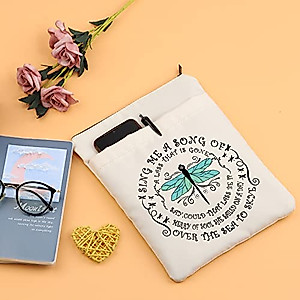 VAMSII Book Lover Gift Sing Me a Song of a Lass That is Gone Book Sleeve for Book Lovers Gift for Dragonfly Fan（Sing me）