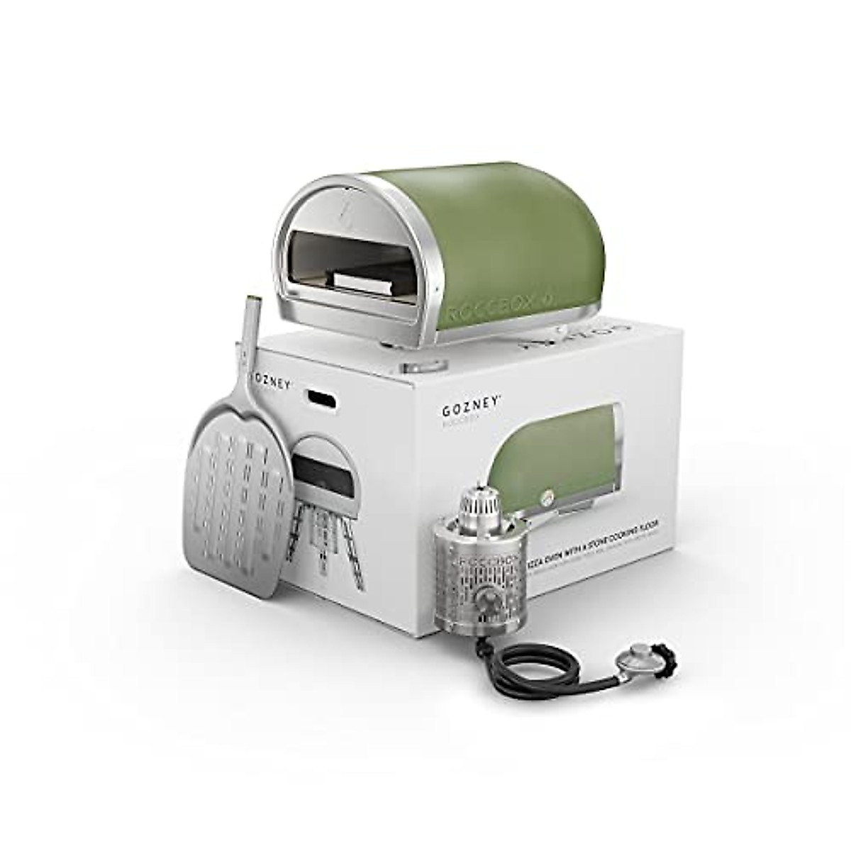 ROCCBOX Pizza Oven by Gozney | Portable Outdoor Oven | Gas Fired, Fire & Stone Outdoor Pizza Oven - New Olive Green