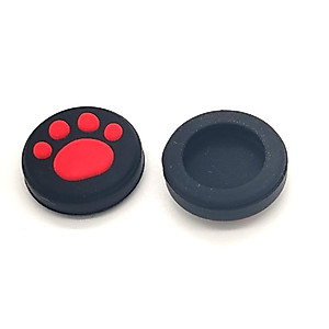 2 x Silicone Analog Controller Thumb Stick Joystick Grips Cap for Nintendo Switch NS/Switch Lite Controller Joy-Con ThumbStick Cute Cat Paw Claw (Red)
