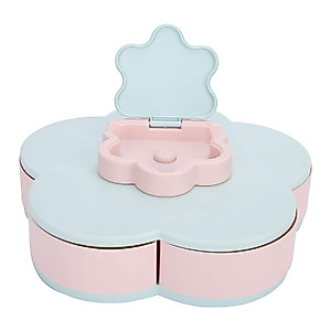 plplaaoo Flower Shaped Dried Fruit Plate,Rotating Snack Storage Box with 5 Compartments, Nut Serving Platter, Removable Snacks Candy Storage Tray for Dried Fruits, French Fries, Nuts