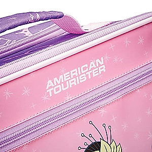 AMERICAN TOURISTER Kids' Disney Softside Upright Luggage, Telescoping Handles, Princess, Carry-On 18-Inch