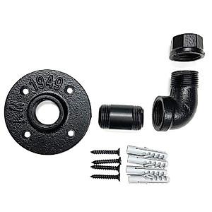 Colester Direct Rustic Industrial Pipe Towel Hook, Heavy Duty Commercial Grade Iron Metal, Black Finish (1)