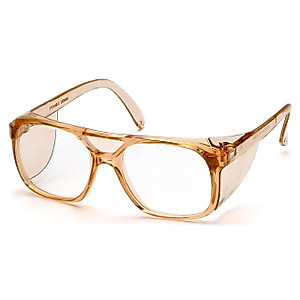 Pyramex Monitor Safety Glasses, Caramel Frame with Clear Lens