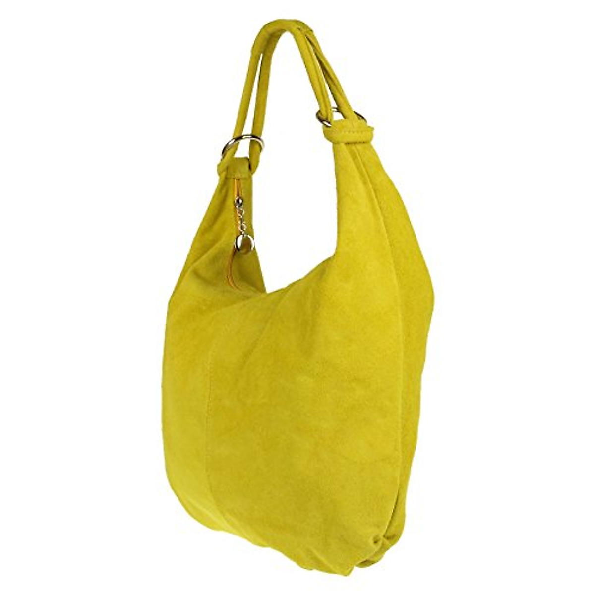 Girly HandBags Hobo Italian Suede Genuine Leather Shoulder Bag Yellow