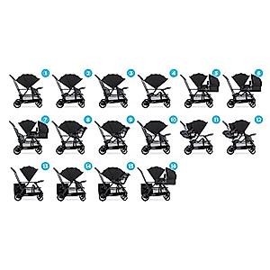 Joovy Caboose S Stroller, Stand on Tandem, Premium Sit and Stand, Black Melange