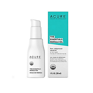 Acure The Essentials Marula Oil - Lightweight Moisturizer for Skin and Hair - Rich in Proteins & Omega Fatty Acids - USDA Certified Organic - Hydrates Dry Skin, Revitalizes Hair - Cold Pressed - 30 ml