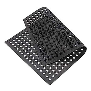 Lovinland Outdoor Rubber Drainage Mat Non-Slip Mat 60 x 35 Inch Commerical Heavy Duty Mat for Resturant Kitchen Bar Garage Garden Industral Indoor Use Black