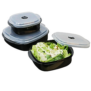Reston Lloyd Microwave Cookware & Storage, Adjustable Vent on Lids Cookware Set, Multiple Sizes, Gray