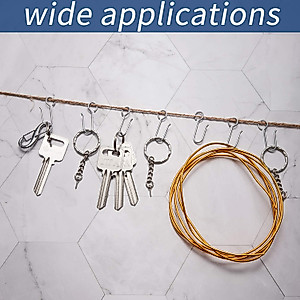 120 Pieces Curtain Track Hooks Metal Curtain Hooks Drapes Curtain Wire Hooks Stainless Steel Small S Hooks for Ceiling Track