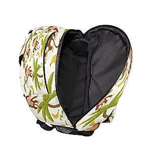 YPPAHHHH Monkey Palm Tree School Bag Backpack College Bookbag,Fruit Banana Laptop Backpacks Computer Bag Travel Hiking Camping Daypack for Women Girls Men Boys Students