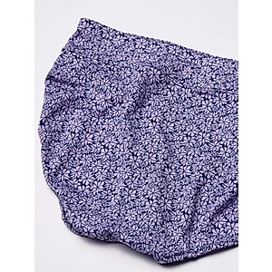 Warner's womens Blissful Benefits Dig-free Comfort Waistband Microfiber Hi-cut 3-pack 5138w Underwear, Navy Ink Cutout Blooms/Mink/Navy Ink, 3X-Large US