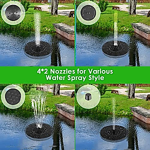 Solar Bird Bath Fountain, 1.4W Solar Powered Fountain Pump with 2 Packs of 10 Easy Install Nozzles, with 4 Fixed Rods Solar Bird Bath Fountain Pump for Pond, Pool, Fish Tank, Aquarium and Garden