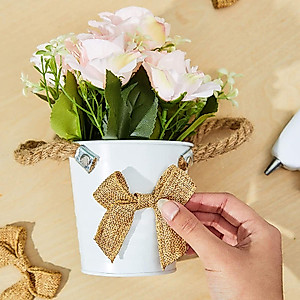 Handmade Mini Burlap Bows for DIY Crafts, Wreaths, Wedding Decor (12 Pack)