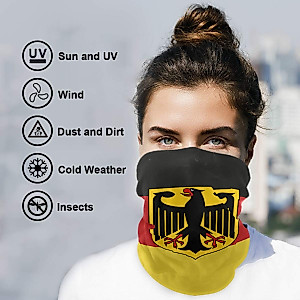UWSG Fashion Bandanas,German Flag With Eagles Headwear Seamless Neck Gaiter, Headwrap, Balaclava, Helmet Liner for Motorcycle Riding Biker Fishing Hunting Outdoor Running