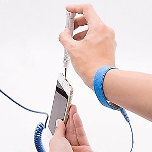 DaKuan ESD Anti-Static Wrist Strap Components, DaKuan 6 Packs Anti-Static Wrist Straps Equipped with Grounding Wire and Alligator Clip, Grounding Solution for Working on Sensitive Electronic Devices
