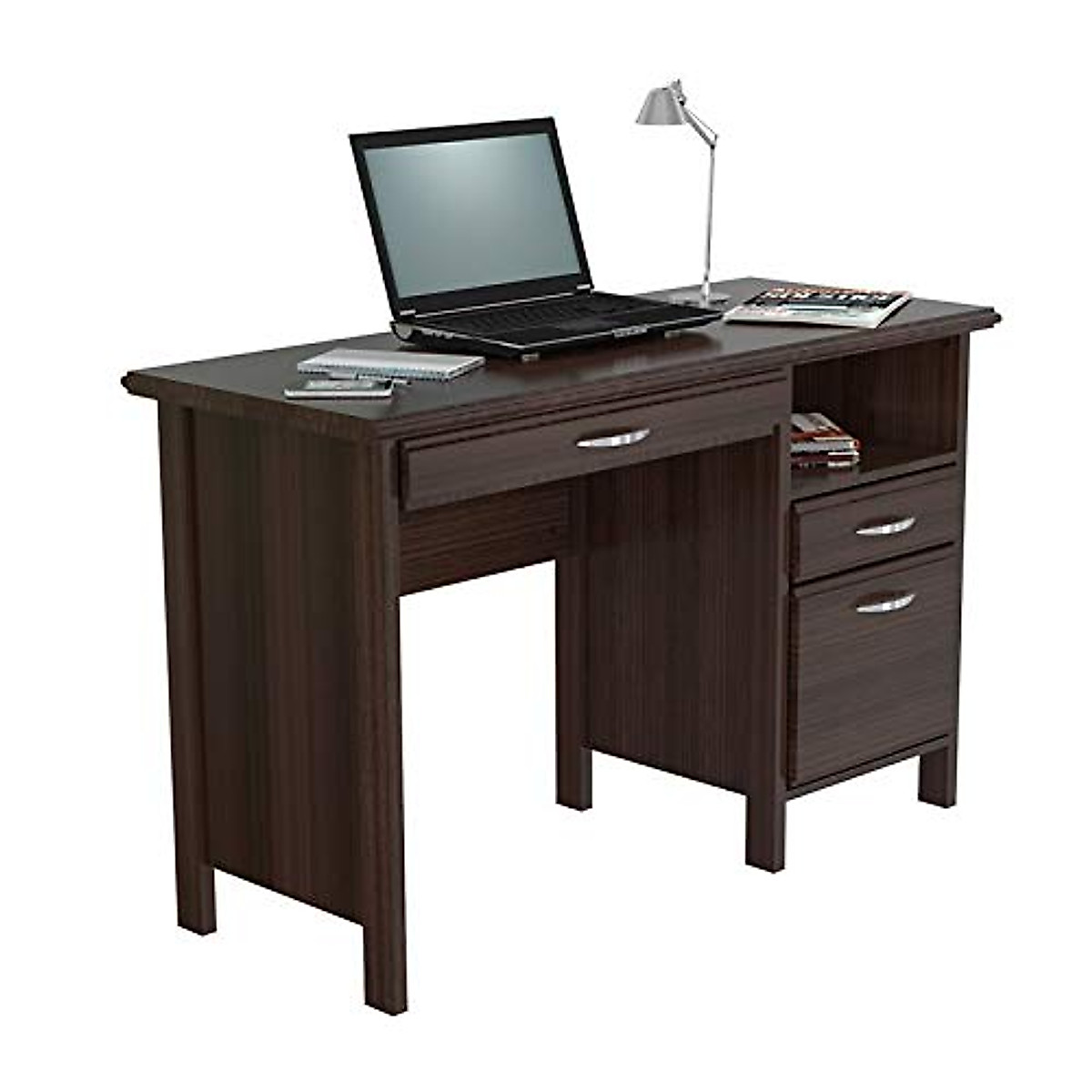 Inval America Softform Desk, Espresso-Wenge/Silver