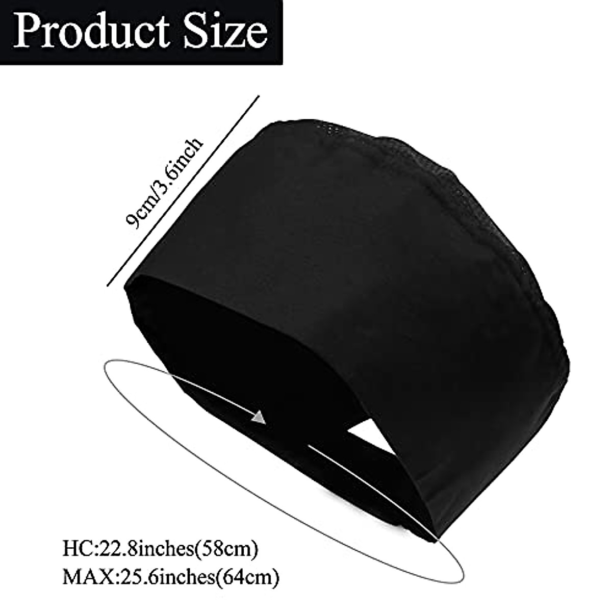 4 Pack Unisex Chef Hats Adjustable Kitchen Cooking Caps with Breathable Mesh Top Black