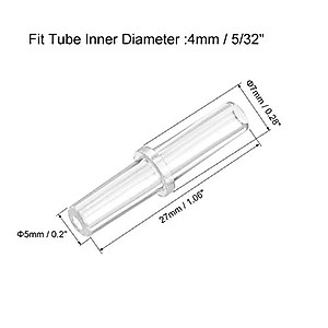 uxcell Aquarium Air Valve Connector Plastic Inline Tubing Straight Non-Return Valves for 4mm Fish Tank Pond Air Line 20pcs