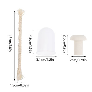 18pcs Lamp Accessories Wick Ceramic Holder Tiki Torch Wicks Oil Lantern Caps Burner Kit Tiki Torch Wick Replacement Tiki Wick Rope Plastic Cap Lamps