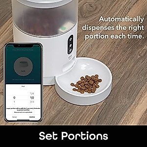 Geeni Smart Feeder, 4 Liter Automatic Pet Dog and Cat Feeder, Wi-Fi Control Compatible with Alexa and Google Home